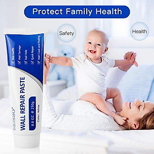 SEISSO Drywall Repair Kit, 500 g Wall Mending Agent- 2 Pack, Wall Spackle Repair Kit with Scraper, Patch for Wall Hole Filler, White Spackle Wall Repair Paste, Plaster Dent