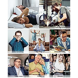 SUPCEAT Ear Plugs for Sleeping - Noise Reduction Soft Silicone Earplugs, 2 Pairs Reusable Hearing Protection Earplugs for Noise Sensitivity, Sleep,Snore,Travel,Sound Reduction Noise Cancelling - Black