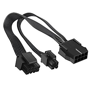 OwlTree 2 Pack EPS12V CPU 8 Pin Female to CPU ATX 8 Pin and ATX 4 Pin Male Power Supply Extension Cable EPS 12V for Motherboard 10.6 inch