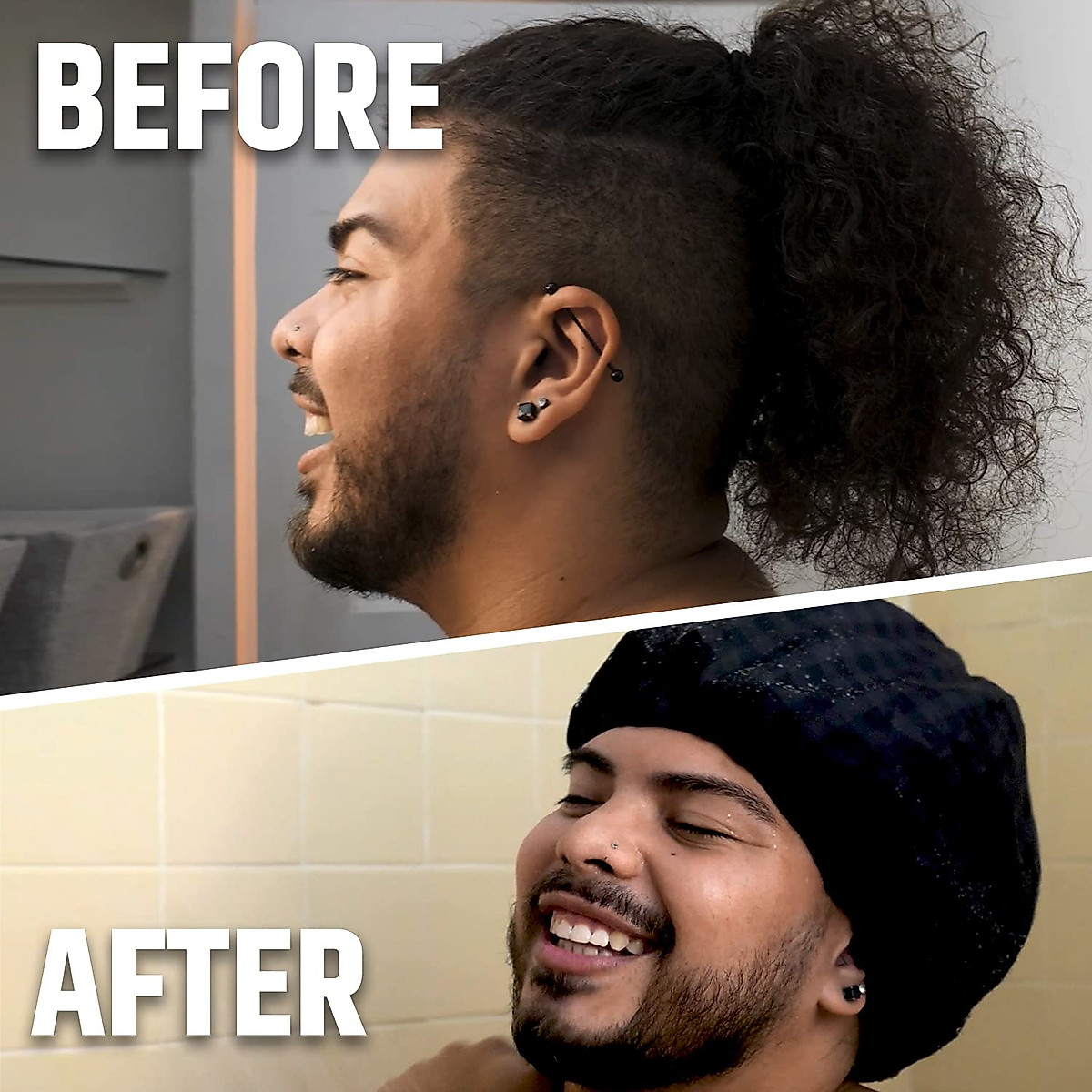 Black Shower Cap for Men