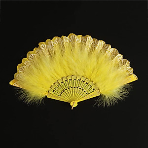 Luxurious Feather Fan for Wedding Dance Fan Performance DIY Court Dance Hand Fan Art Craft Gift Wedding Party Decoration