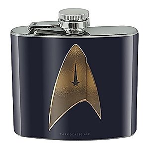 Star Trek Discovery Delta Shield Stainless Steel 5oz Hip Drink Kidney Flask