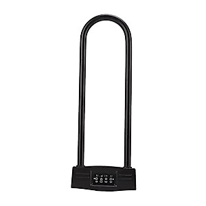 U Locks, Reliable Keyless High Strength 4 Digit Anti Theft Solid Black Lengthen Combination Lock for Electric Scooter for Bicycle for Motorcycle