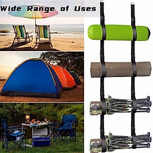Tlence Camping Chair Wall Storage for Garage, Hanging Garage Storage Straps, Mounted Organizer System with Quick Release Buckles, Adjustable Garage Organization Holds Tents Umbrella Yoga Mats