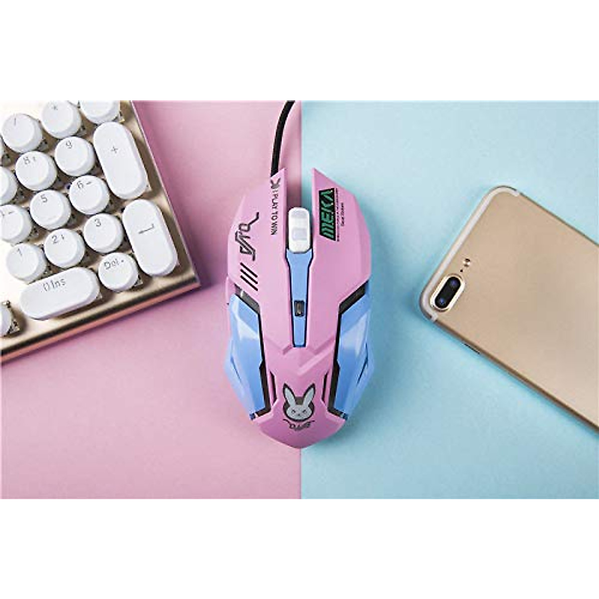 TOMLFF OW Mouse Breathing LED Backlit Gaming Mouse Genji Reaper Wired USB Computer Mouse for PC& Mac E-Sports Gamers