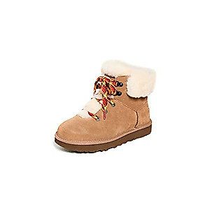 UGG Women's Classic Mini Alpine LACE Fashion Boot, Chestnut, 8
