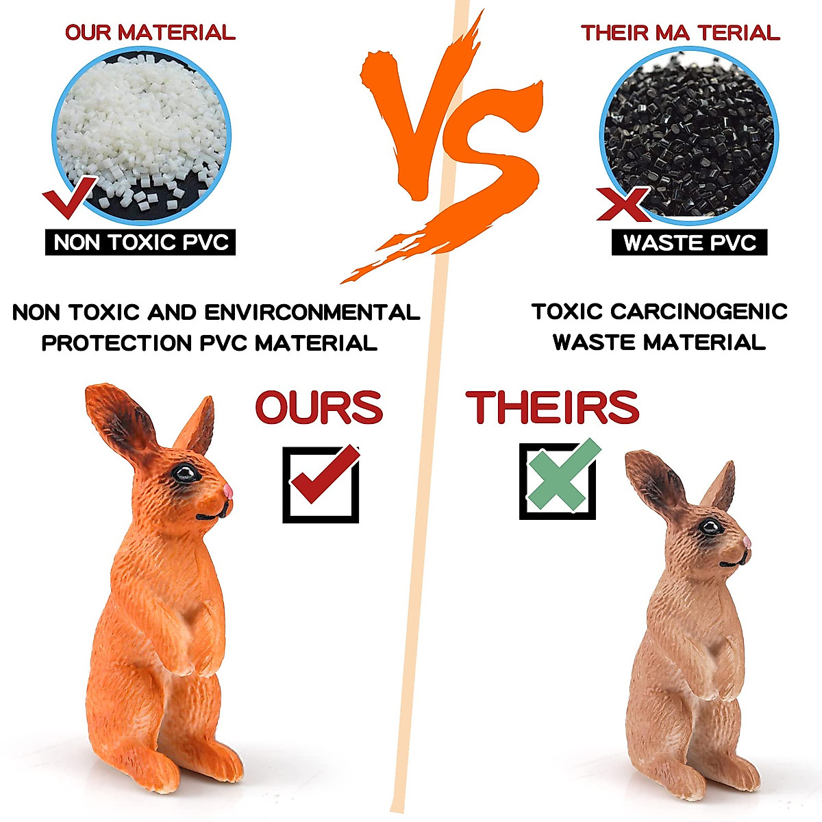 Woodland Animal Figurines Sets 8 PCS Wolf Rabbit Squirrel White-Tailed Deer Model Toys Decorations Preschool Educational for Boys Girls Kids