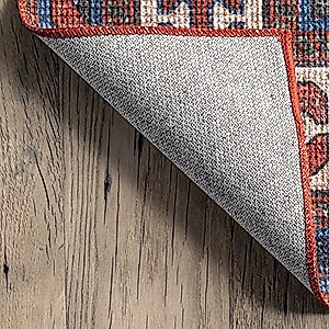 nuLOOM Stella Machine Washable Traditional Tribal Area Rug, 6' x 9', Rust