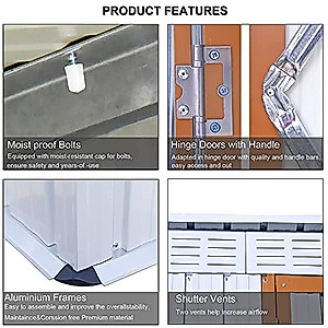 5x3FT Outdoor Metal Storage Shed, Tool shed with Sloping roof and Lockable Door&Vents, A Garden shed That can Prevent The Sun and rain, and a Bike shed That can Store Garden Tools and Bicycles,Yellow