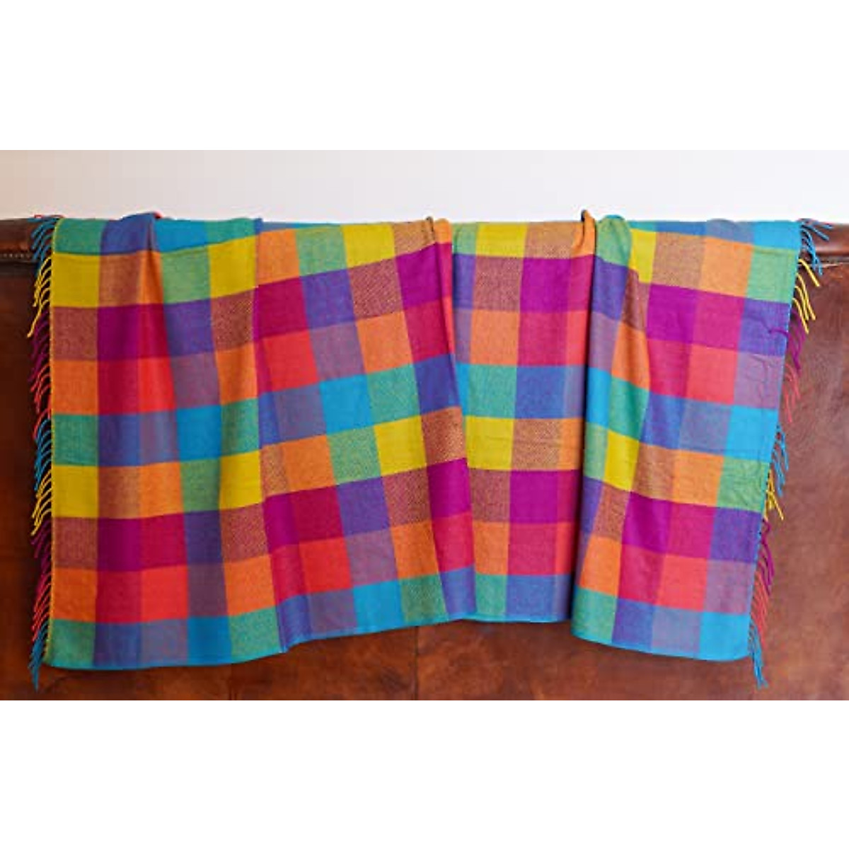 Borges & Scott Signature - 100% Cashmere Blanket Throw - Multi Patch