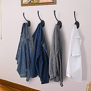 Dseap Coat Hooks Wall Mounted, Pack of 10, Metal Hooks for Hanging, Bronze
