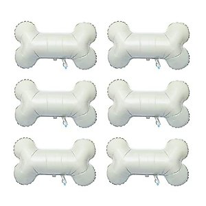 JANOU 6Pcs Bone Shaped Balloons Foil Helium Aluminum Balloons for Pets Dog Party Suppliers