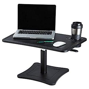 Victor DC240B High Rise Collection Adjustable Laptop Stand/Platform with Storage Cup, Air Hydraulic Lever Easily Raises and Lowers The Platform, Black