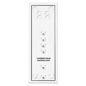 Solid 14k White Gold .7mm Carded Cable Rope Chain Necklace 18"