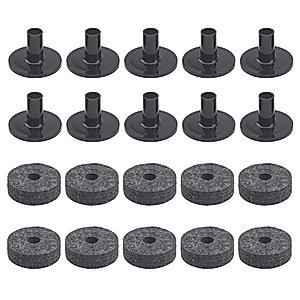 20Pcs Yootones Cymbal Stand Felt Washer & Plastic Drum Cymbal Stand Sleeves Drum Accessories