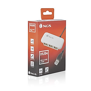 NGS USB IHUB4-4-Port USB 2.0 Hub, White