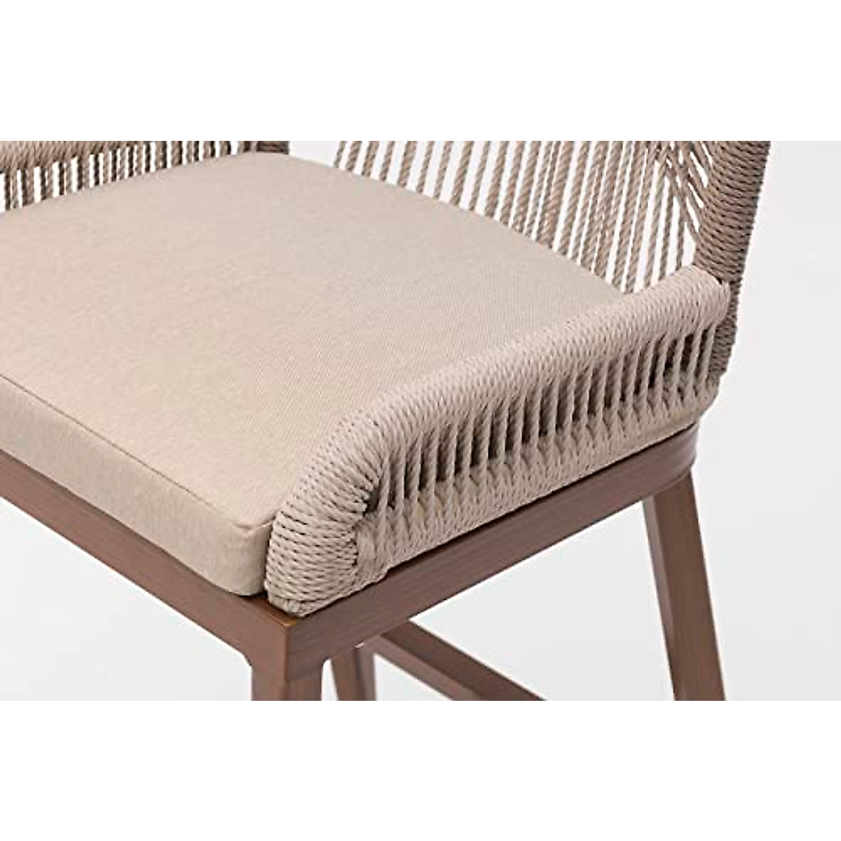 US Furnishing Indoor and Outdoor Waterproof Hand-Crafted Stool, Counter Height Stool Bar Stool High Stool Home Back Dining Chair Comfortable Simple and Beautiful Counter Chair (Counter Height 25)2pcs