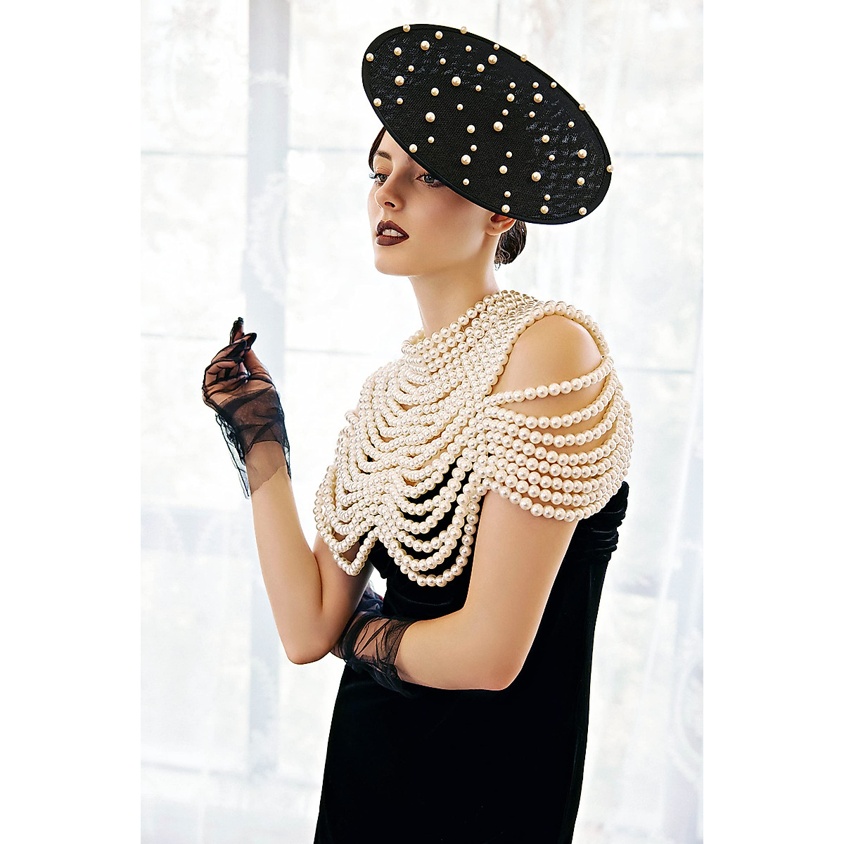 BABEYOND Women’s Pearl Body Chain – Fashion Necklace Top Shawl Handmade Jewelry for Women