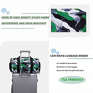 Lmwzh Travel Duffle Gym Sports Bag Dance Weekender Overnight Cheer Suitable For Kids Teen And Adults With Shoe Compartment Wet Pocket (Green)