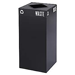 Safco Products 2982BL Public Square Recycling Receptacle Base, 31-Gallon (Top Sold Separately), Black