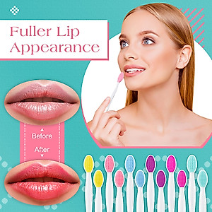 100 Pieces Lip Scrub Brushes Double Sided Silicone Exfoliating Lip Brush with Container Soft Silicone Face Lips Cleaning Tool Silicone Lip Scrubber for Plump Smoother Lip Appearance Multi-colored