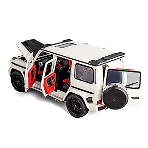 WAKAKAC 1/18 Scale Benz Model Car for Adults Collectible,Pull Back Vehicles with Music and Light,Hood Can Be Opened Cars(White)