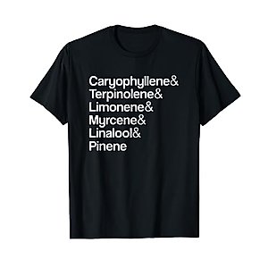 Cannabis Terpenes Terps List Marijuana Smoker Toker 420 Weed T-Shirt
