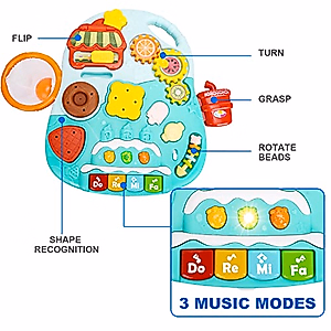 TOY Life Baby Push Walkers and Standing Activity Center, Sit to Stand Walker for Baby Boy Girl, 2 in 1 Push Toys for Babies Learning to Walk, Music Walking Toys for Babies Infants 6-12 Months(Green)