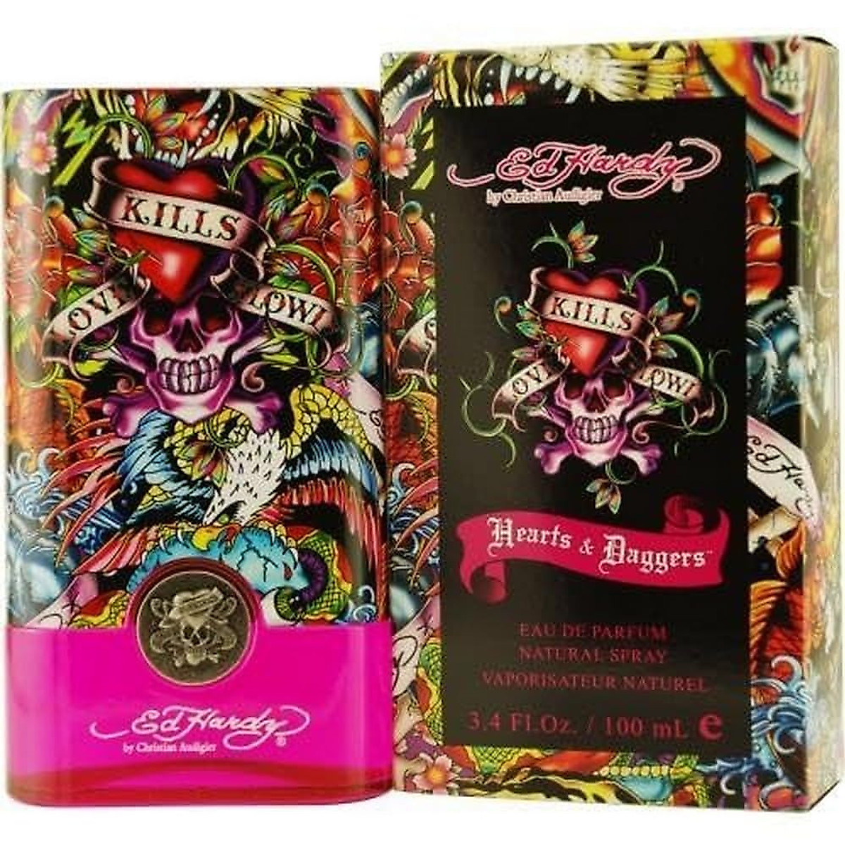 Ed Hardy Women's Perfume Fragrance by Christian Audigier, Eau De Parfum, Hearts & Daggers, 3.4 Fl Oz