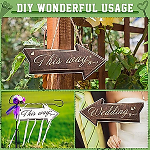 Wedding Directional Road Sign Wedding Directional Arrow Yard Sign with Exquisite Double-sided Printing Wedding Directional Signs,Waterproof Large Wedding Sign with Stakes,Wedding Supplies-5PCS