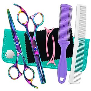 LIGICKY Hair Cutting Scissors Kit Professional Barber Stainless Steel Hairdressing Scissors Set Hair thinning Shears Bang Hair Scissor for Kids/Women/Men/Salon/Home