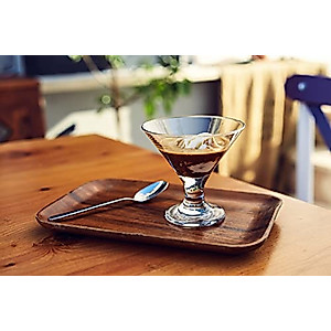 GLASIA Set of 6 Glass Ice Cream Bowls and 6 Stainless Steel Spoons | Small Dessert Cups for Parfait Sundae Snacks Fruit | Mini Footed Trifle Tasters with Spoon | Lead-Free Glass Dessert Serving Dishes