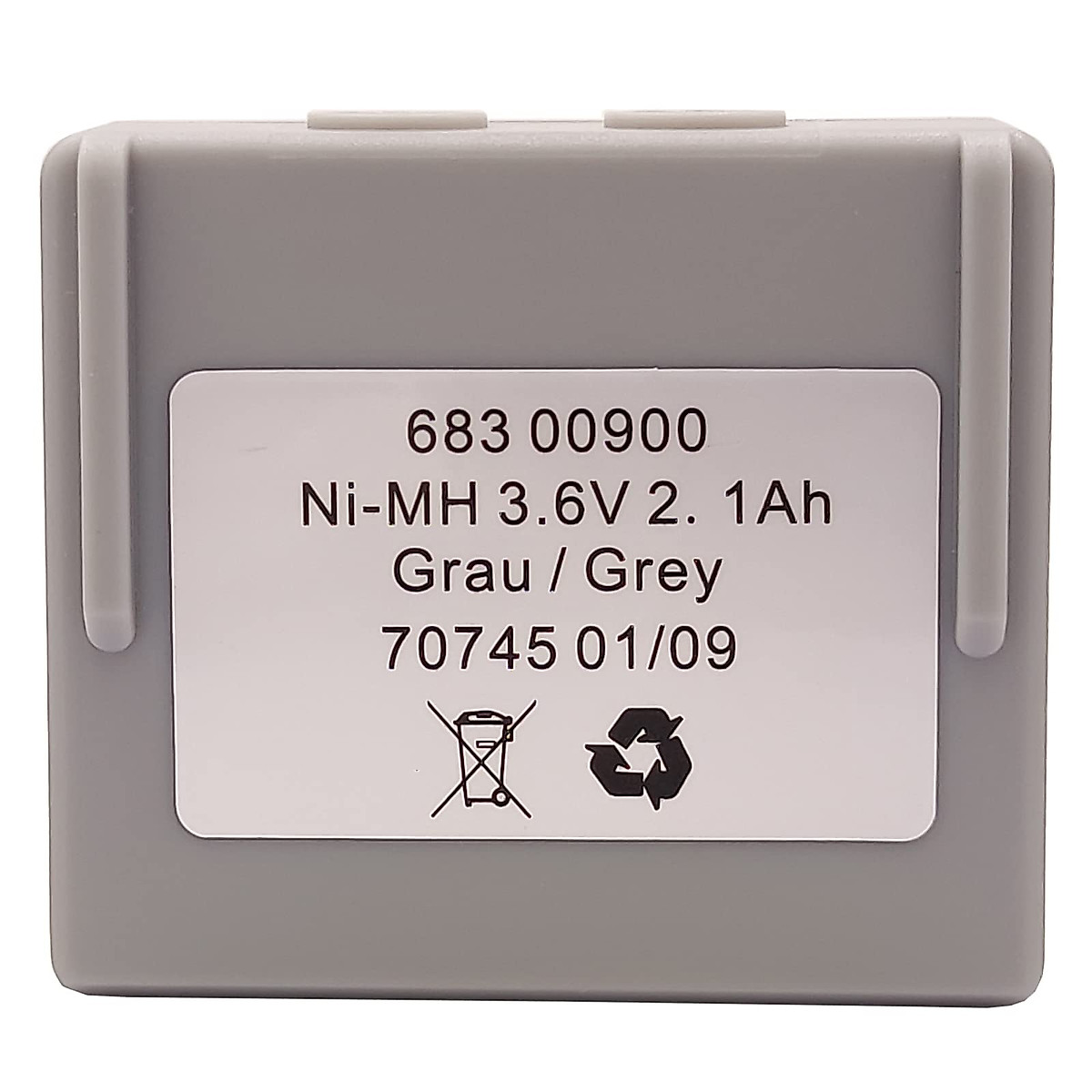 3.6V 2100mAh 2.1Ah Ni-Mh Rechargeable Battery 68300900 for HETRONIC Remote Control, Grey 683 00900 Battery, Pack of 2