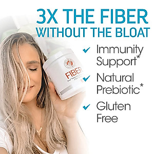 Tino High Fiber Supplement Powder - Non-GMO, Pre-Biotic, Water Soluble, Digestive Friendly, Powdered Mix - Add to Water, Juice, Shakes, Cereal & More (2 Canisters - 15.9 Oz. ea.)