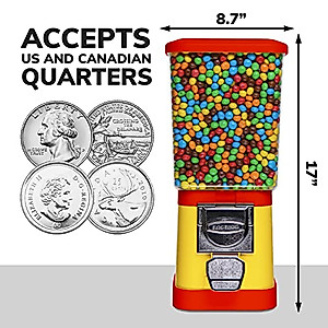 Candy Dispenser - Home Vending Machine - Red and Yellow Candy Vending Machine Without Stand - Candy Machine Dispenser - Nuts Pet Food Vending Dispenser