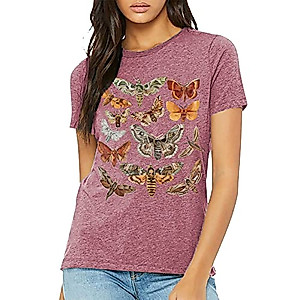 Vintage Graphic Tees for Women Funny Print Shirts Summer Casual Short Sleeve Tops Loose Fit T-Shirt