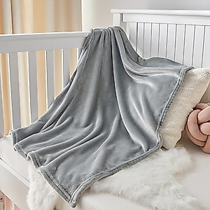 BEDELITE Baby Blankets for Boys and Girls 30" x 40", Soft Cozy Fuzzy Fleece Blanket for Kids Infant Newborn, Warm and Breathable Toddler Blanket for Crib Stroller Bed Travel, Grey
