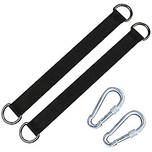 ROPECUBE 2 PCS Tree Swing Straps Tree Swing Hanging Kit Maximum Load Capacity is 2200 pounds with Two Heavy Duty Carabiners (Stainless Steel) for Swing Seat, Plank, Camping Hammock