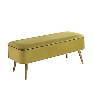 Ball & Cast Upholstered Bench, 42" W, Avocado Green