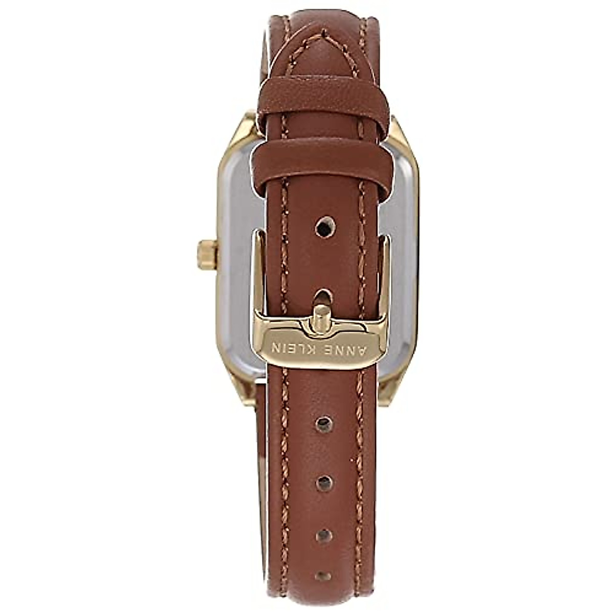 Anne Klein Women Japanese Quartz Dress Watch with Leather Strap, Brown, 13 (Model: AK/3874CHHY)