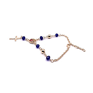 Small Rosary Bracelet Virgen de Guadalupe and Crucifix Pendant