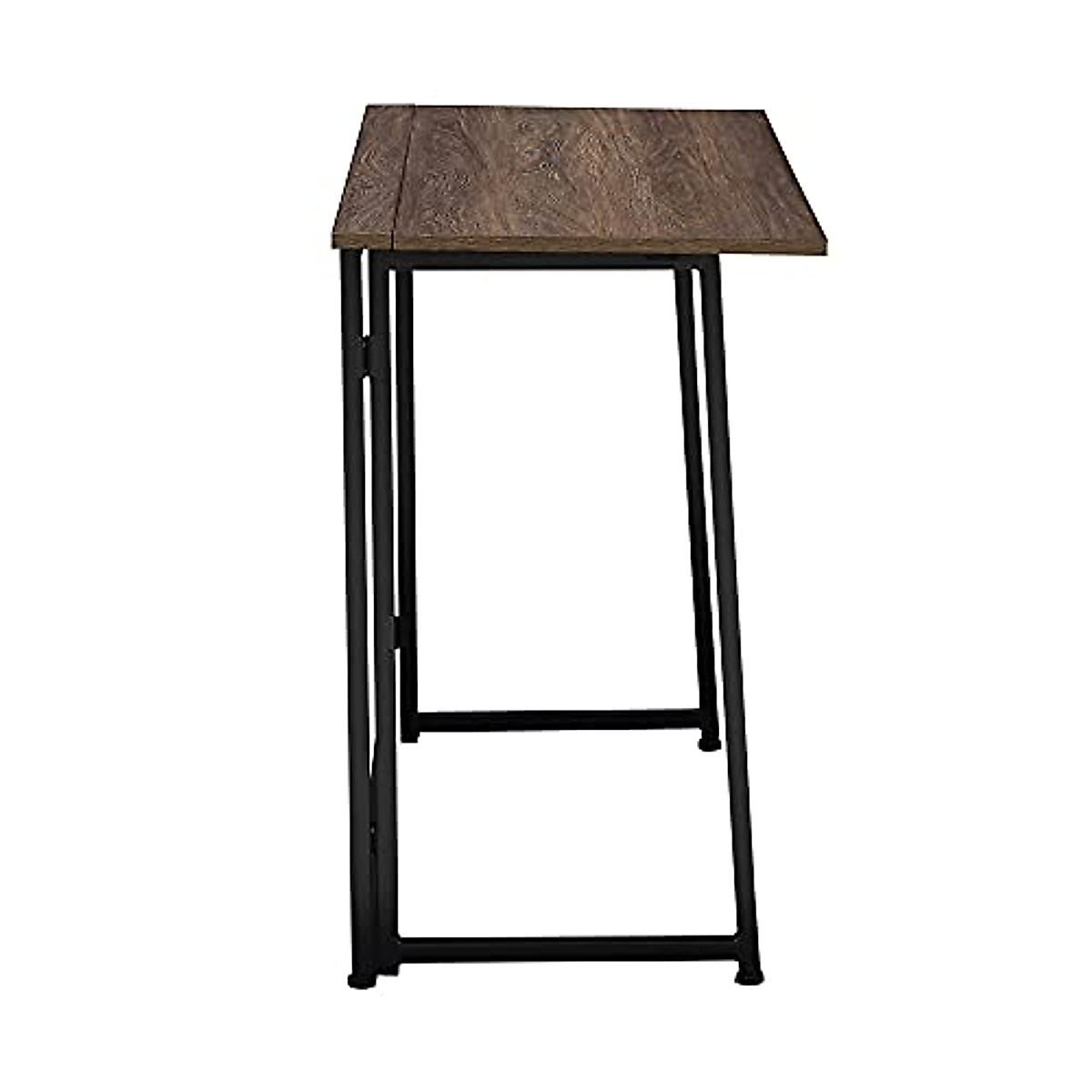 ReadyNow 35.5" Foldable Computer, Space-Saving Compact Writing Desk, Mobile Workstation with Adjustable Levels Pads, Brown