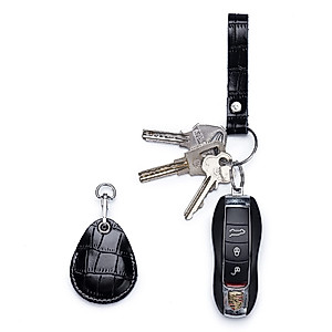 Temvue Access Card Holder RFID Key Fob Bag Key Chains NFC Smart Key Tag Card RFID Pod ID card protector common access card cover (Black)