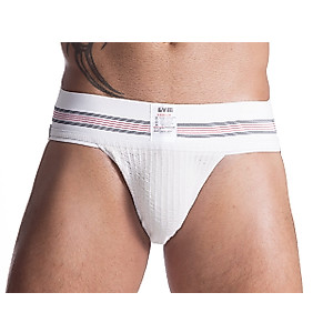 GYM Mens Old School Jockstrap (XX-Large, White, 1-Pack)