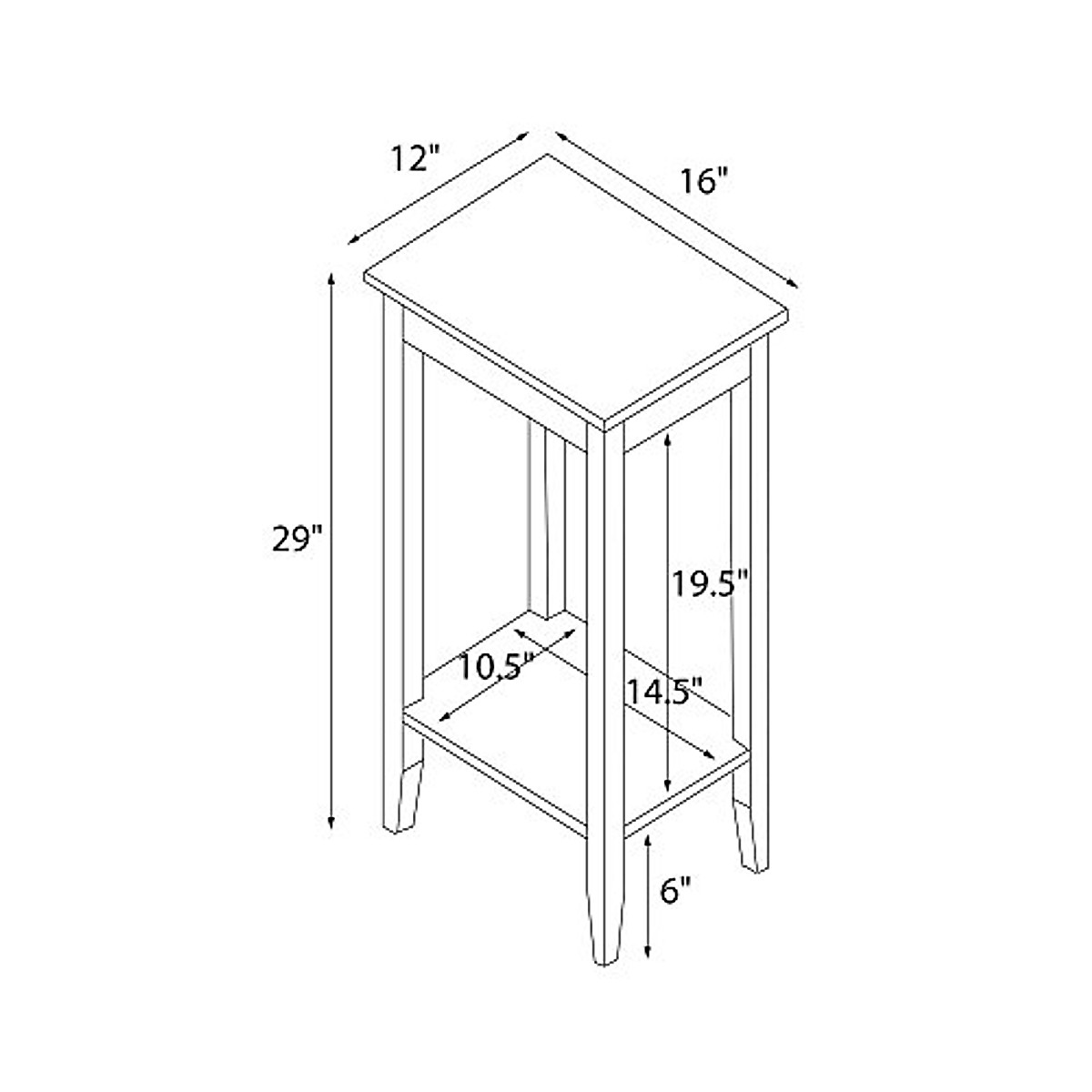 DHP Rosewood Tall End Table