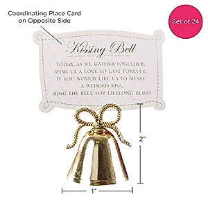 Kate Aspen (Set of 24) Gold Kissing Bells Place Card Holders, Wedding Bells For Ringing At Wedding, Wedding Decorations, Wedding Favors, Place Settings