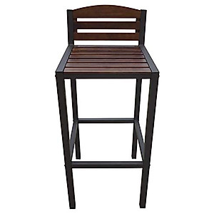 Christopher Knight Home Milos Acacia Barstools, 2-Pcs Set, Dark Brown / Rustic Metal