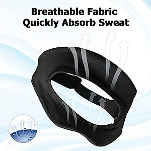 (4 Pack) Orzero Sweat Band Guard Compatible for Quest 2, VR Mask Upgraded Breathable Face Cover Enhanced Workouts Supernatural Gaming Experience Prevent Lens Fogging - Black