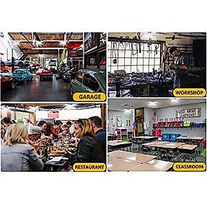 CESAILT LED Garage Lights Bulb 4 Pack, 60W Garage Lights Ceiling, 6000LM Garage Lighting, E26 Daylight Lamps with 4 Deformable Panels for Garage, Workshop, Basement, auto Shops Etc.