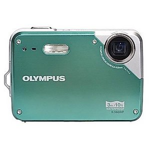 Olympus X-560WP - Digital camera - compact - 10.0 Mpix - optical zoom: 3 x - supported memory: xD, microSD - green